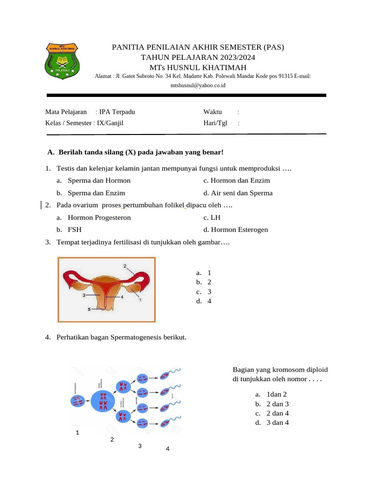 Soal Pas Ipa Kelas Ix 2023 | PDF