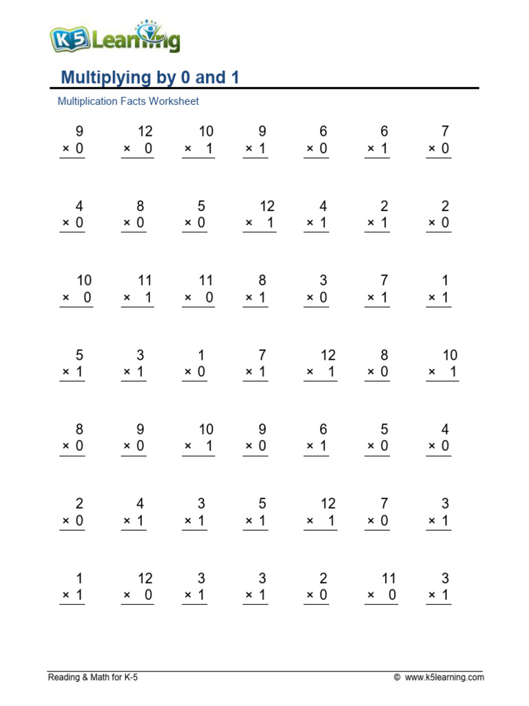 0-1-Times-Tables-Practice (#2) | PDF | Arithmetic | Mathematics