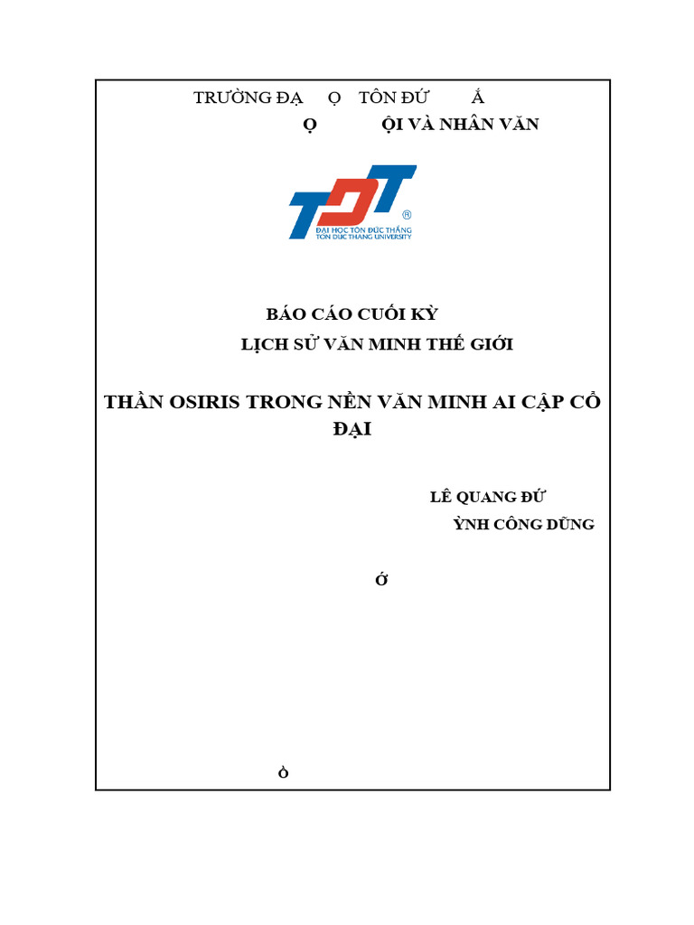 HWC-Final Report-Huỳnh Công Dũng-Thần Osiris trong Ai Cập cổ đại | PDF