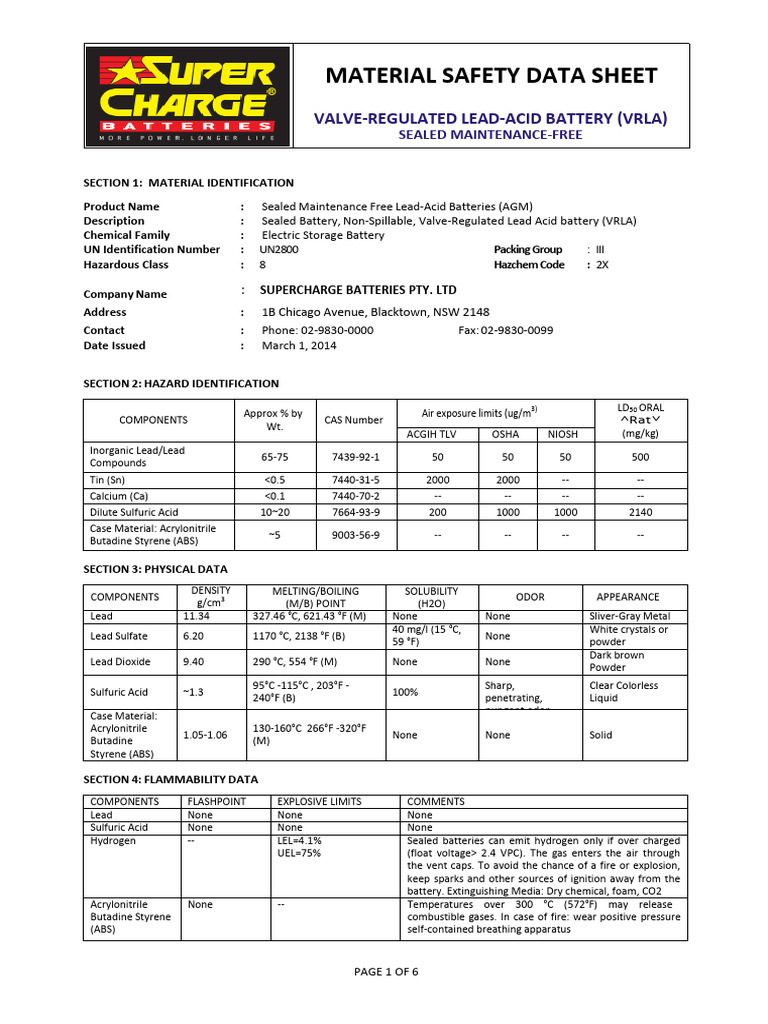 VRLA Battery Safety Guide | PDF | Sulfuric Acid | Lead