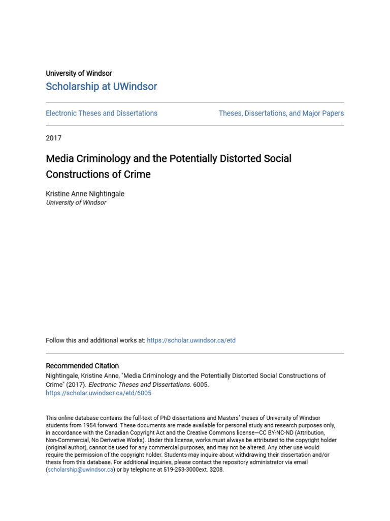 Media Criminology and The Potentially Distorted Social Constructi | PDF ...