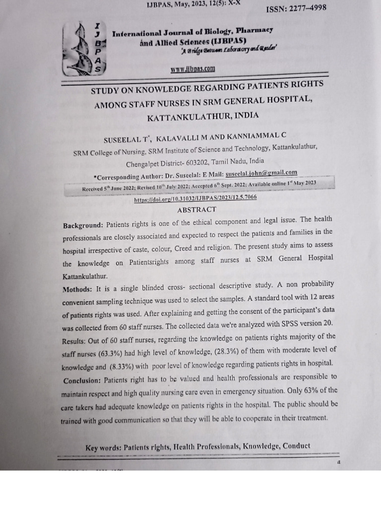 Journal Publication Model | PDF | Nursing | Patient