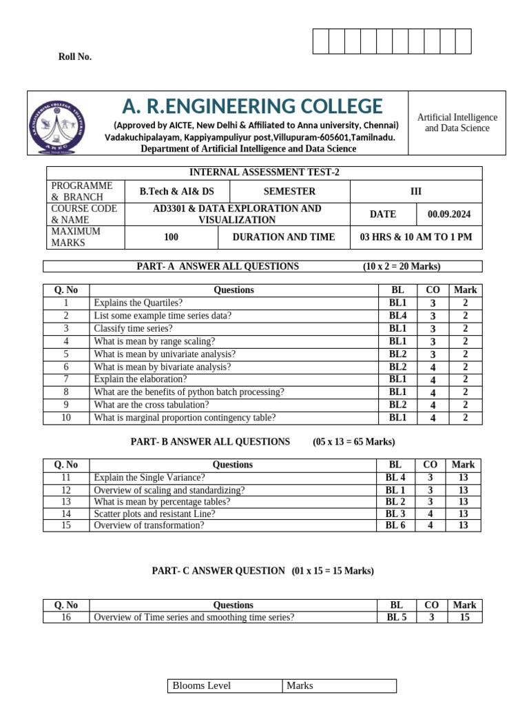 DEV IA 2 QP | PDF | Data Analysis | Statistical Analysis