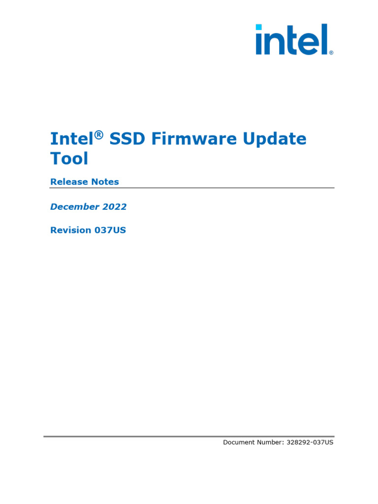 Intel SSD Firmware Update Tool Release Notes Rev037US | PDF | Solid ...