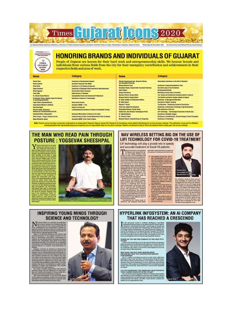 Times Gujarat Icons 2020 | PDF
