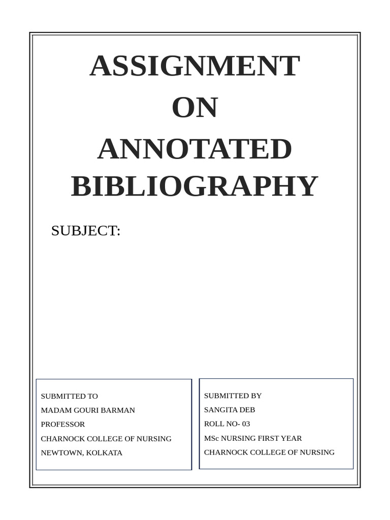 ANNOTATED BIBLIOGRAPHY | PDF | Bibliography | Citation