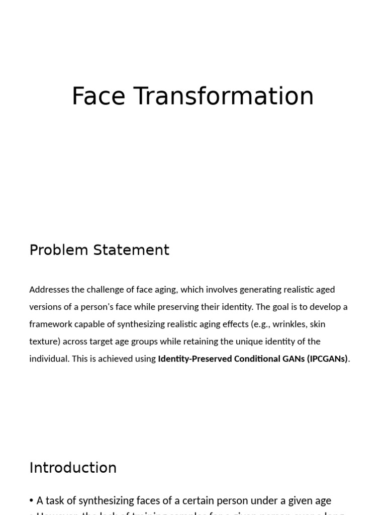 Face Transformation Pdf Algorithms Cognition
