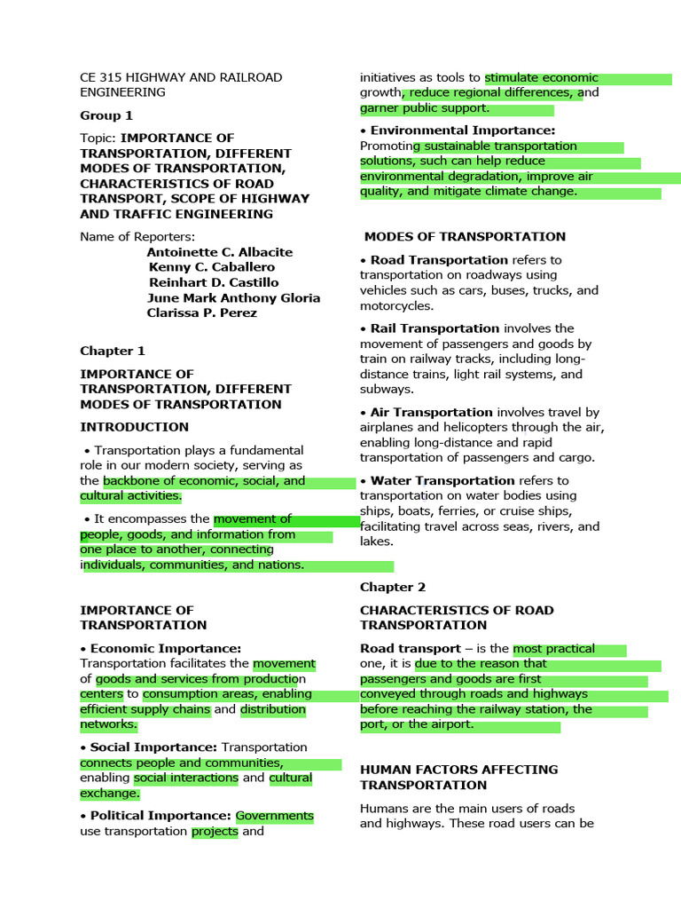 Transportation Engineering Insights | PDF | Transport | Traffic
