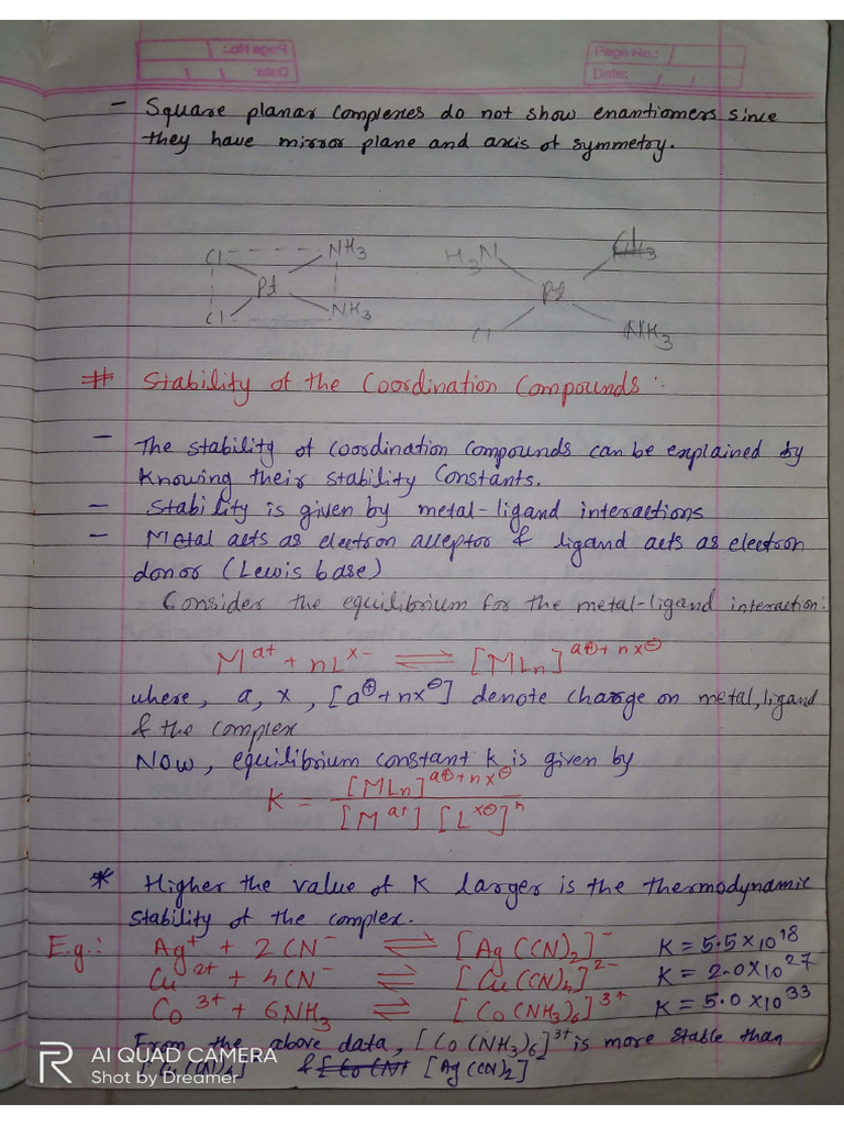 Coordination Compound (VBT, CFT) | PDF