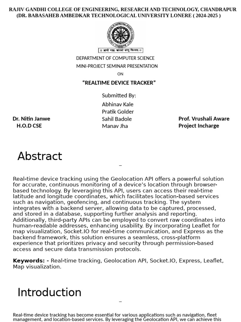 Realtime Device Tracker (Final) | PDF | Server (Computing) | Web Application