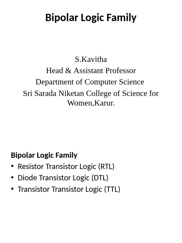 Bipolar Logic Family | PDF