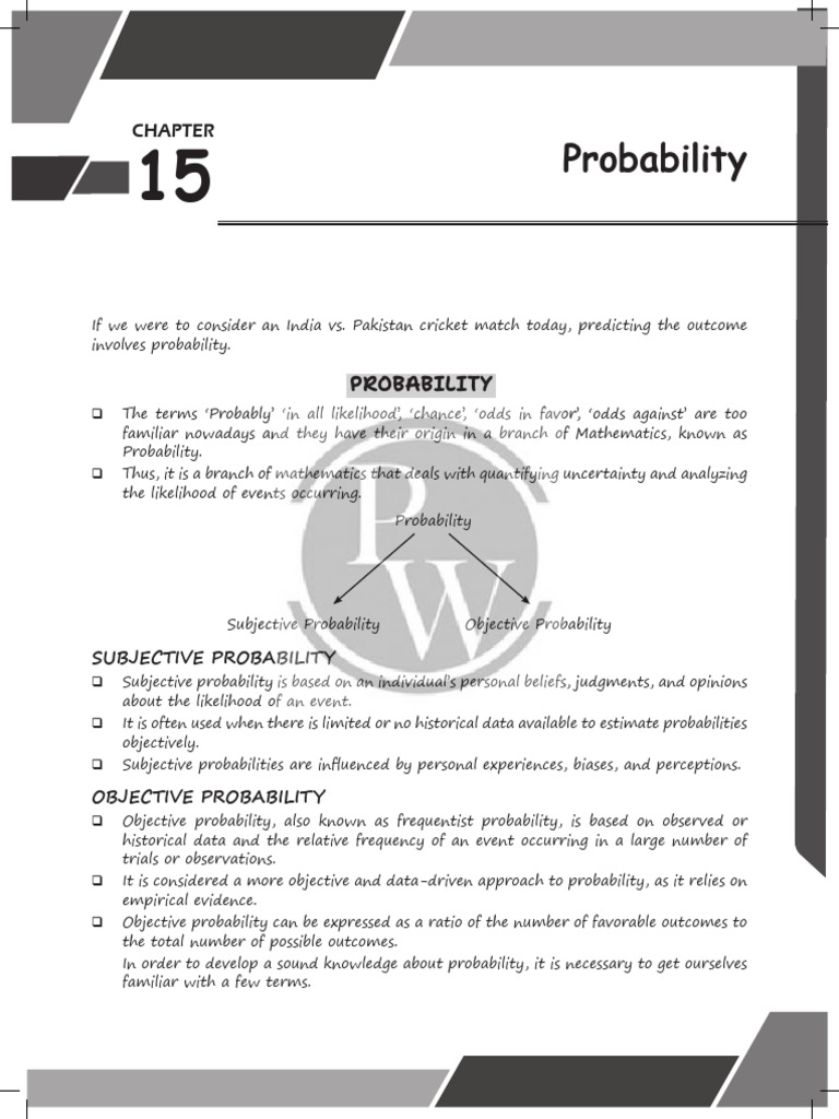 Probability | PDF | Probability | Odds