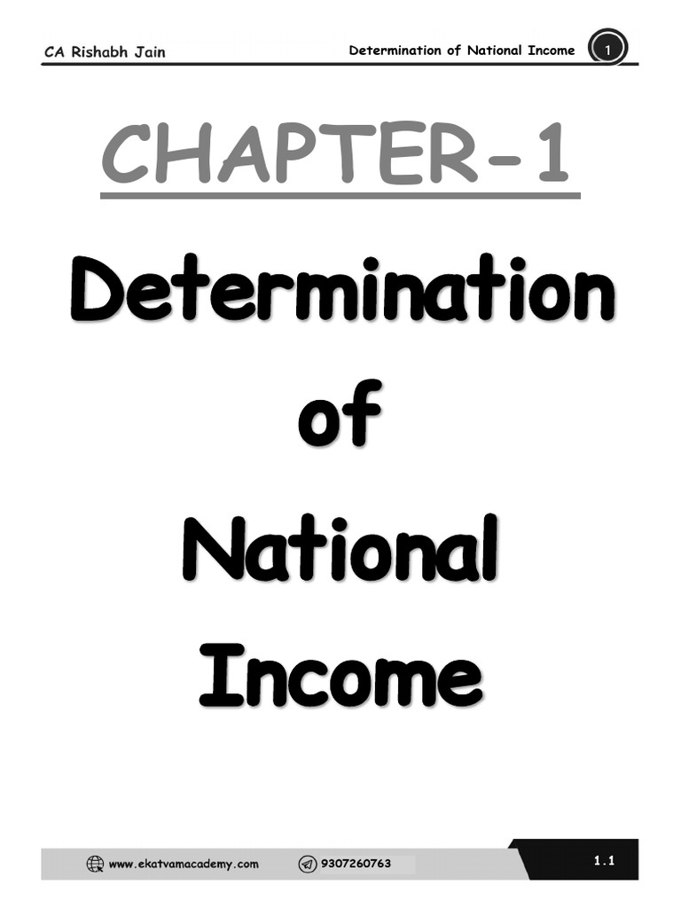 Chapter-1: Determination of National Income | PDF | Cost Of Living ...