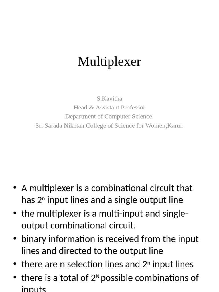 Multiplexer | PDF | Multiplexing | Electrical Circuits