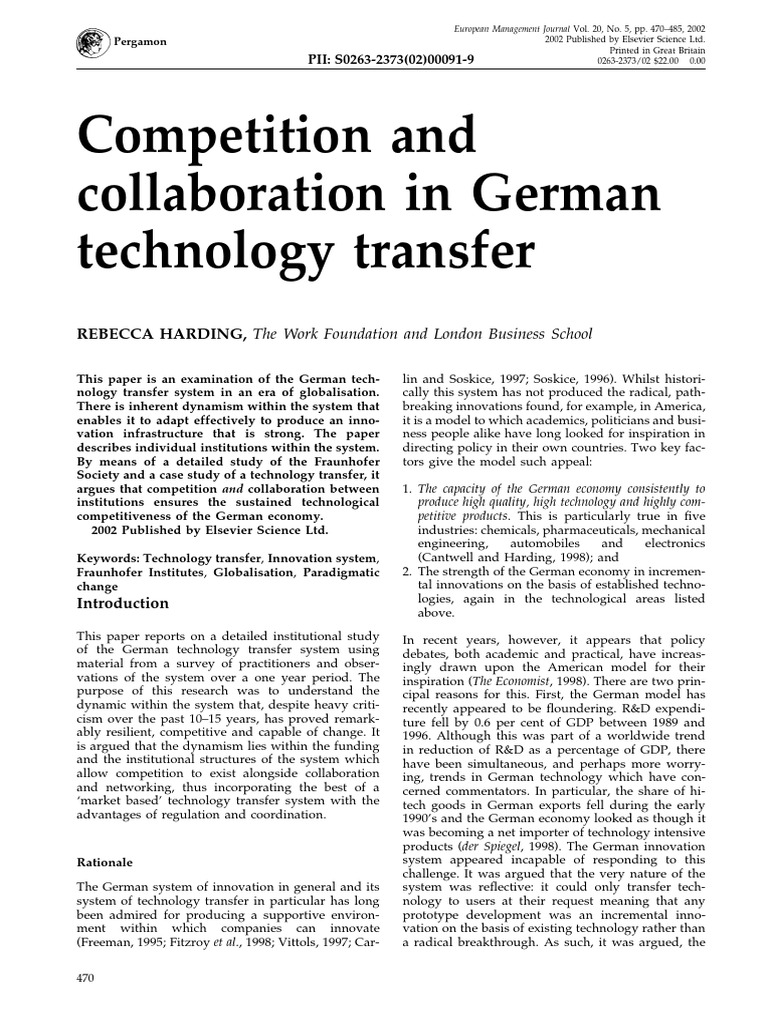 German Technology Transfer Dynamics | PDF | Business