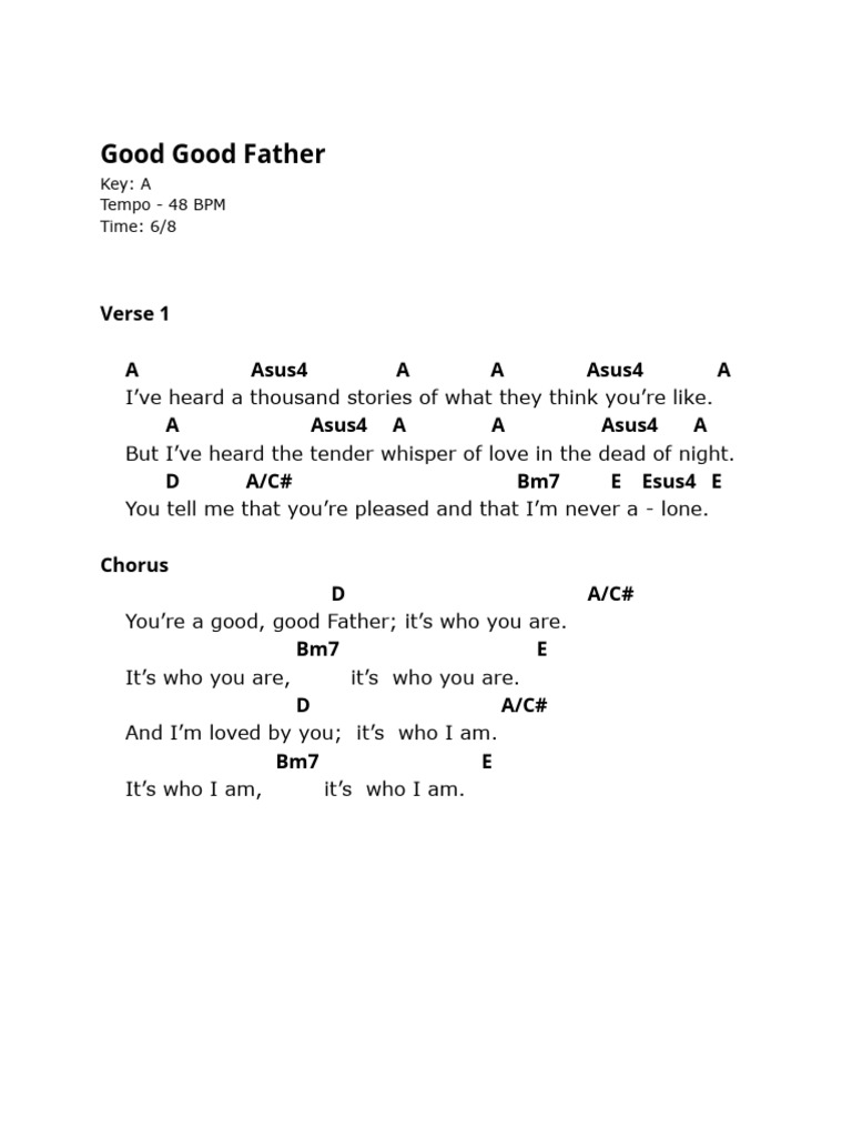 Good Good Father | PDF | Song Structure | Musical Forms