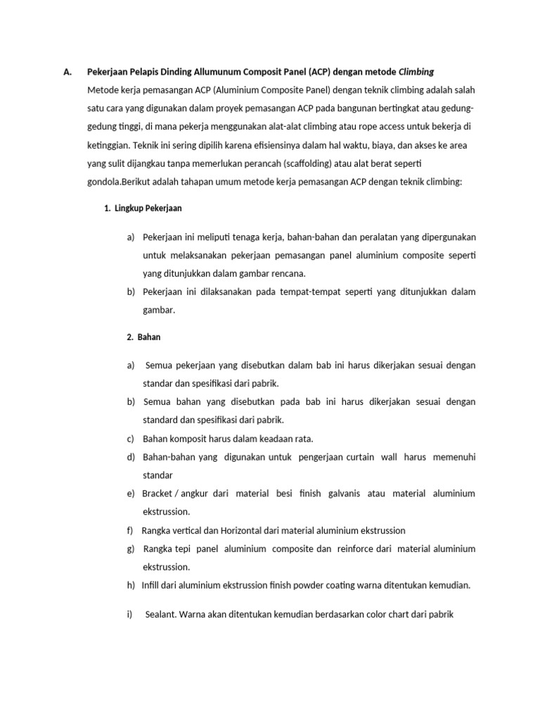 Pemasangan Acp Dengan Climbing Pdf