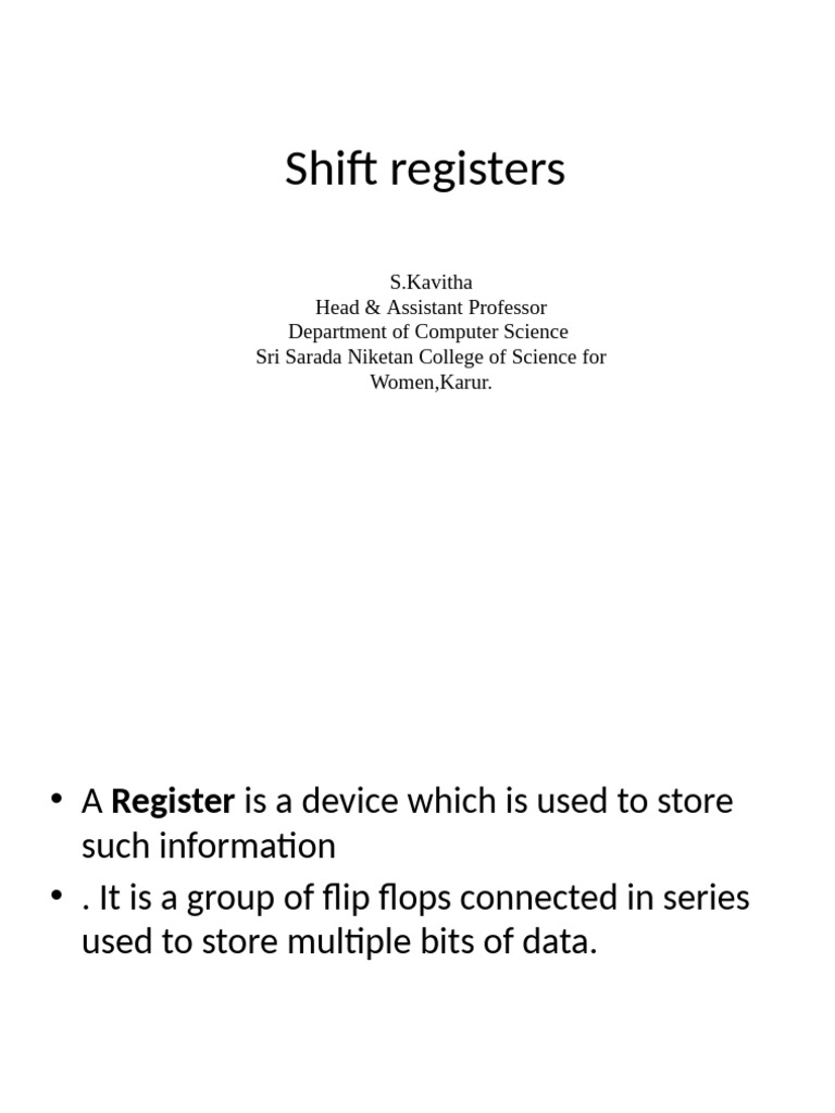 Shift Registers | PDF