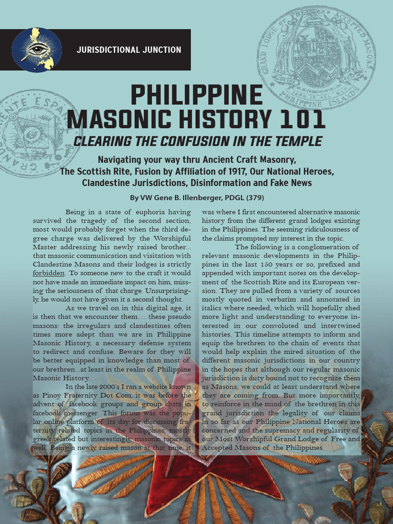 Philippine Masonic History 101 Clearing The Confusion in The Temple ...