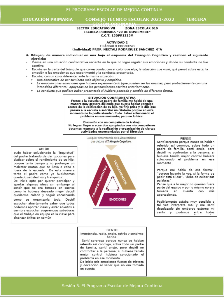 Mejora Continua en Educación Primaria | PDF | Las emociones | Conceptos ...
