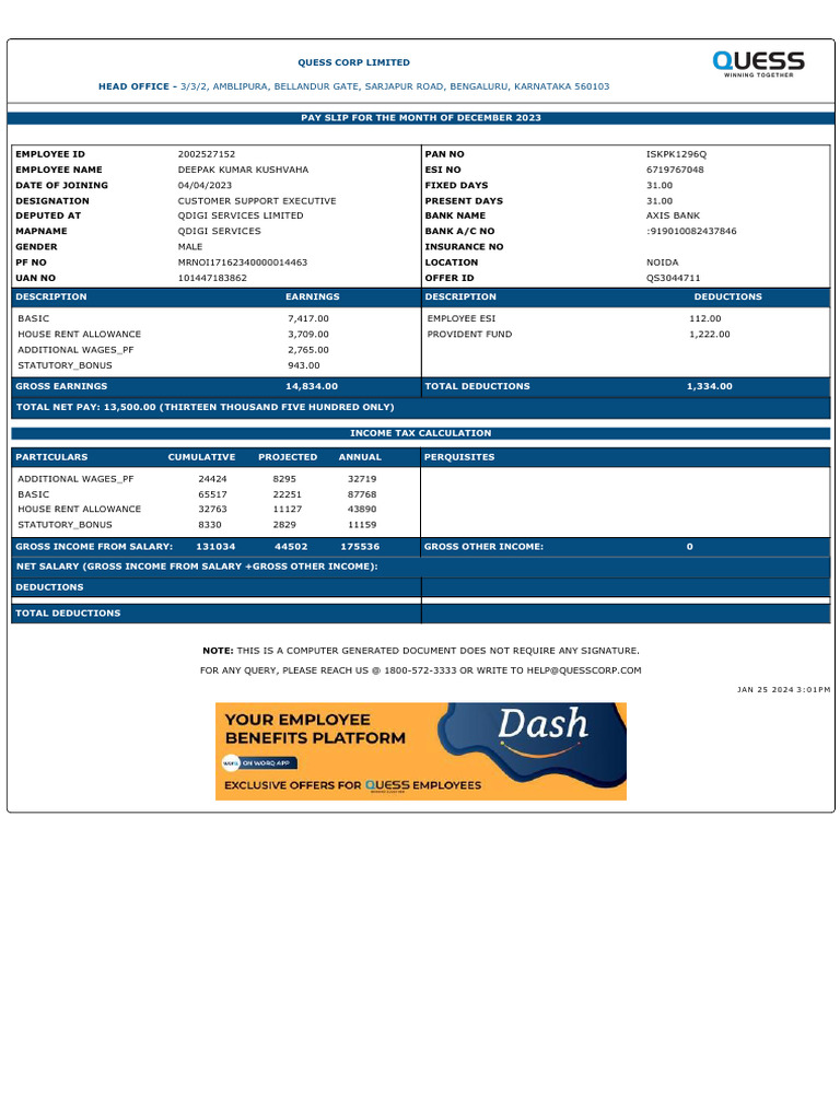 Pay Slip 3 | PDF | Wealth | Public Finance