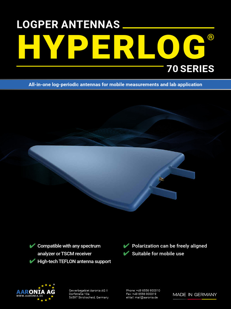 Aaronia HyperLOG 70 Logper Antennas | PDF | Antenna (Radio ...
