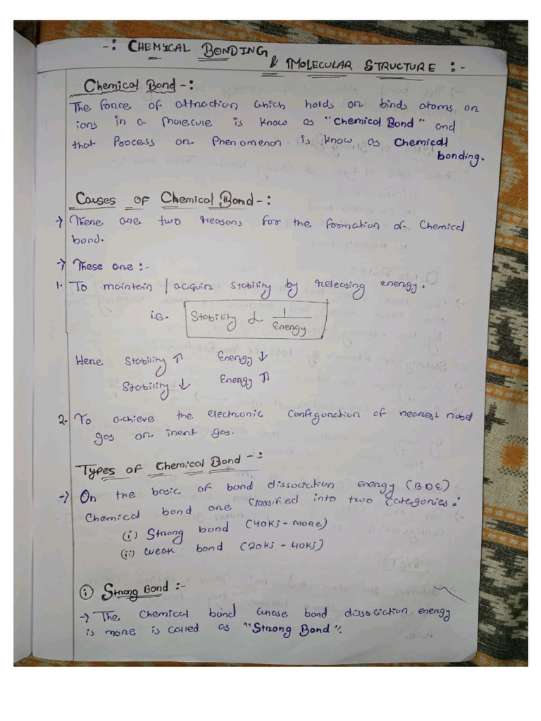 Chemical Bonding Notes | PDF