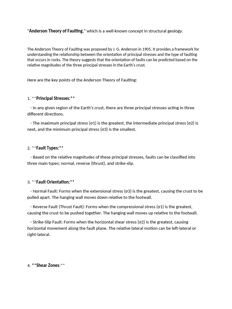 Anderson Theory of Faulting | PDF
