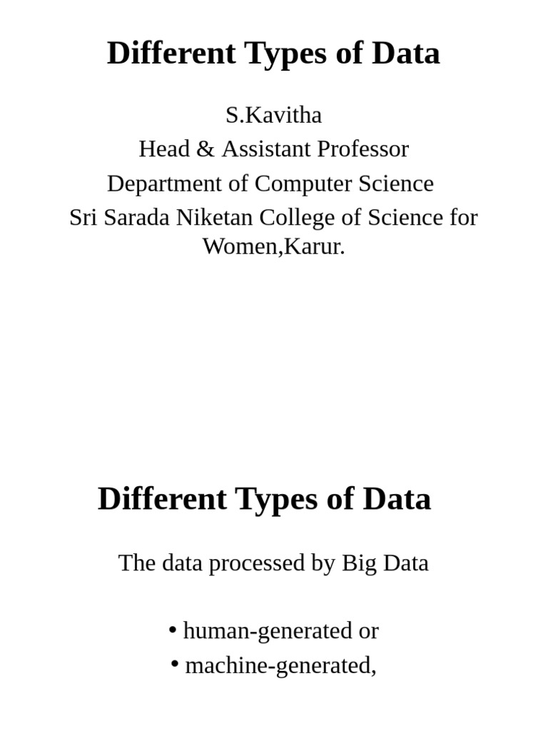 Different Types of Data | PDF | Data | Databases