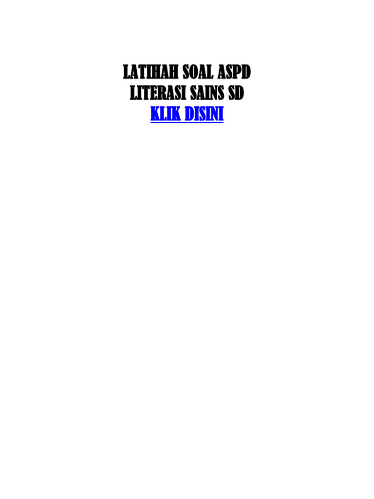 Latihan Aspd Sains Pdf