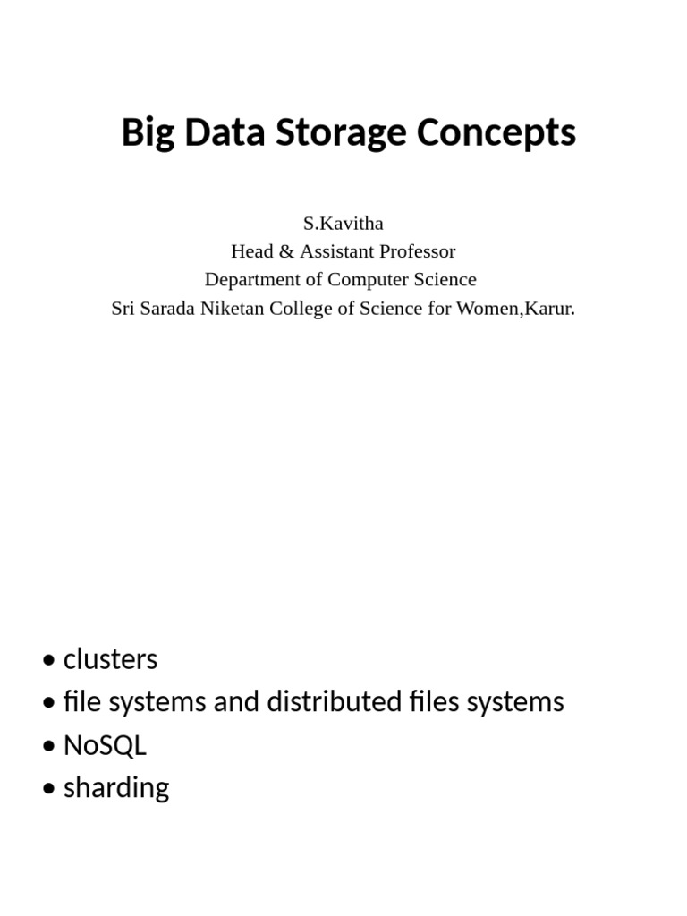 Big Data Storage for CS Students | PDF | Art | Computers