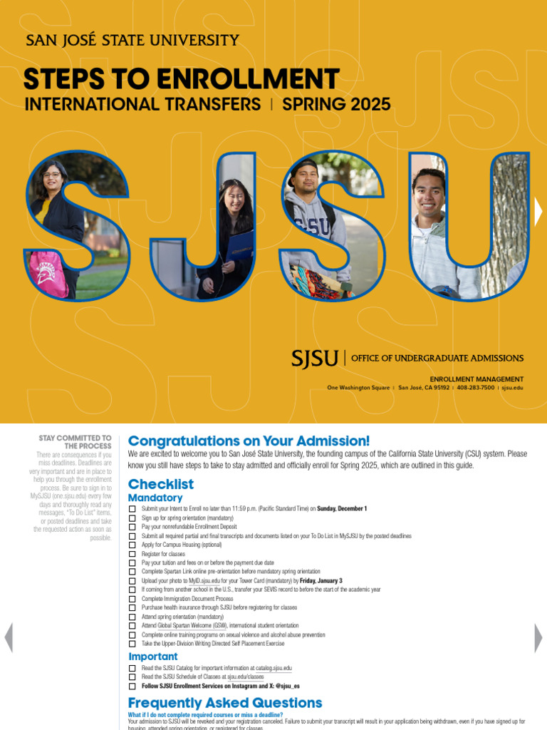 Spring2025 StepstoEnrollment IntTr | PDF | Travel Visa | Fee