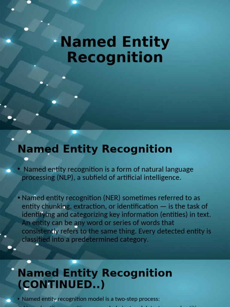 415named Entity Recognition Pdf Deep Learning Résumé 