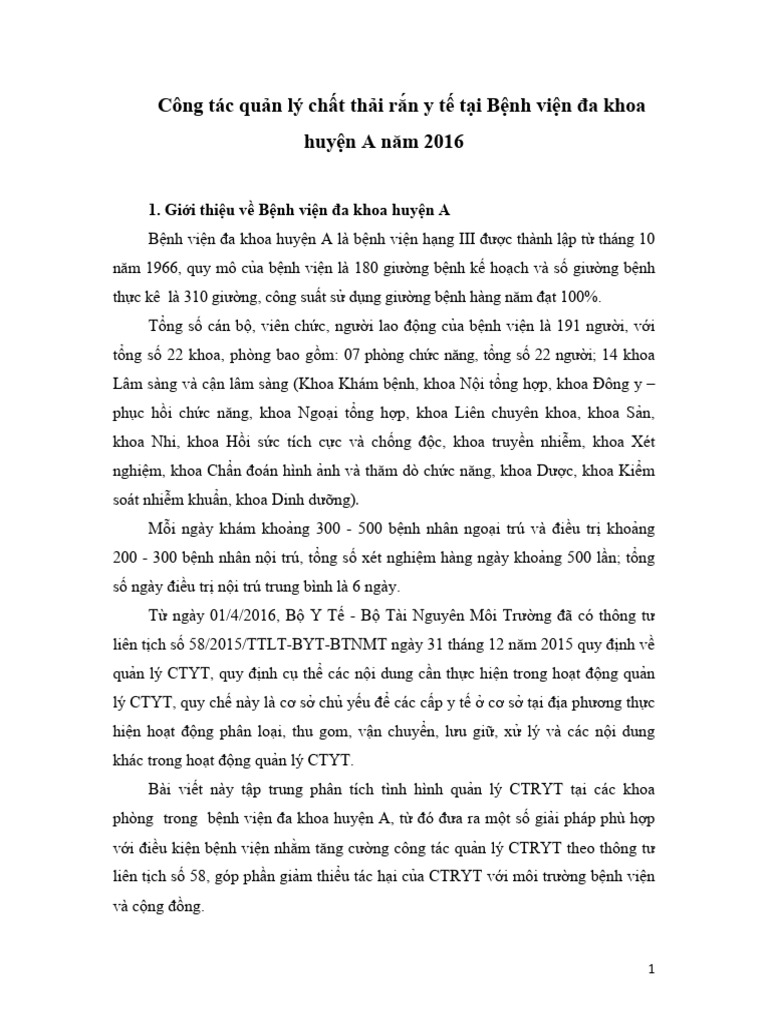 Ví D Phân Tích SWOT - QLy Chat Thai Ran | PDF