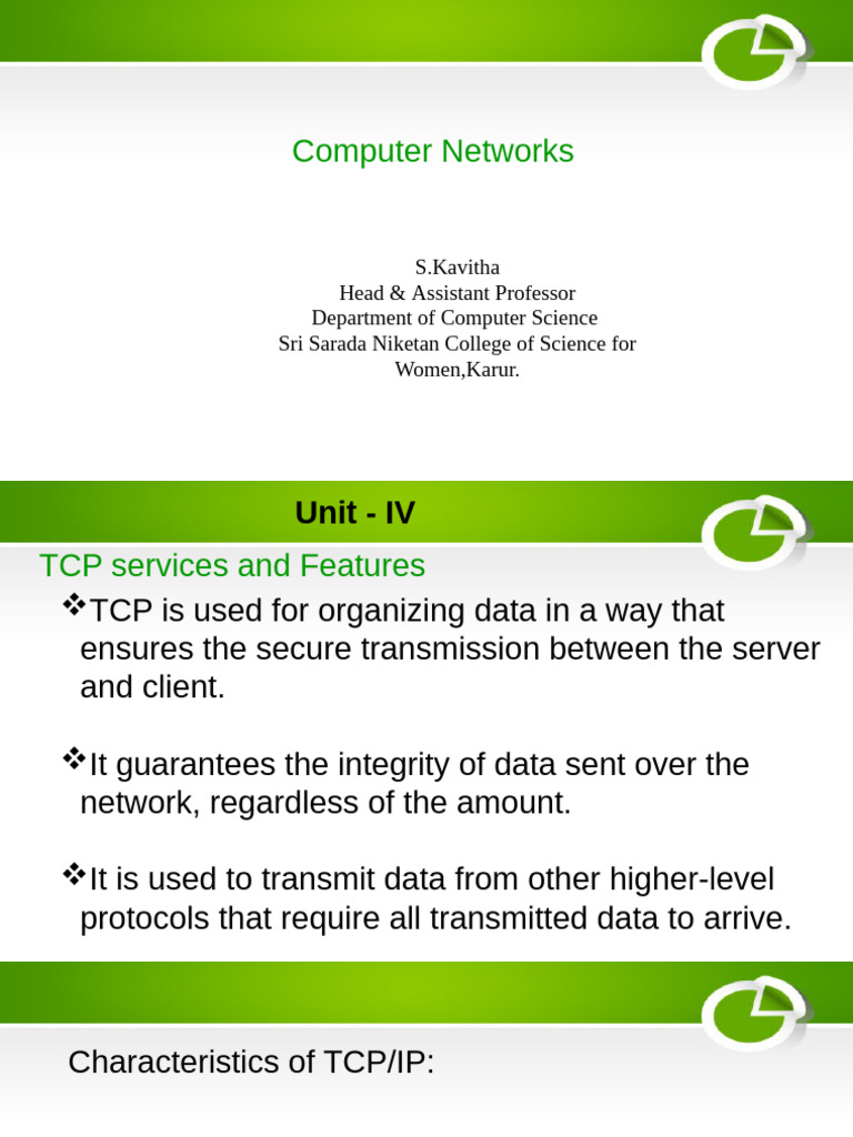 TCP Services and Features | PDF | Technology & Engineering