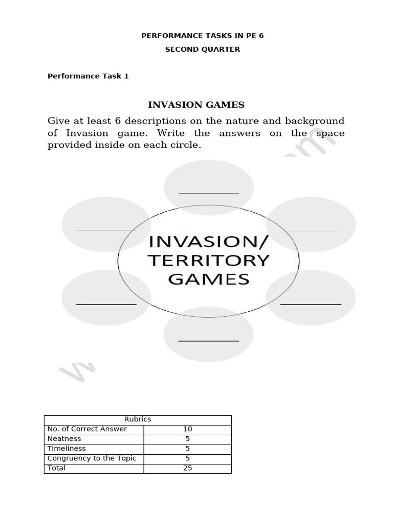 PE-6-Q2 Performance Task | PDF | Teaching Methods & Materials