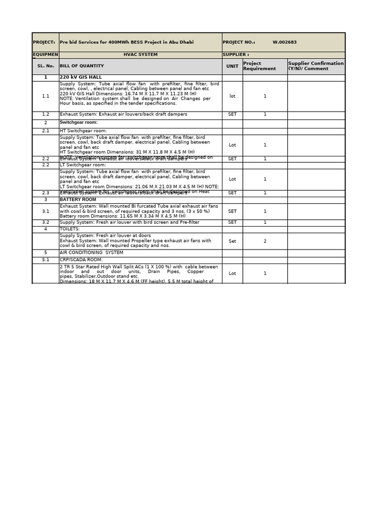 Purchase Specification HVAC Adani Mundra - 2 | PDF | Engineering Thermodynamics | Sustainable ...