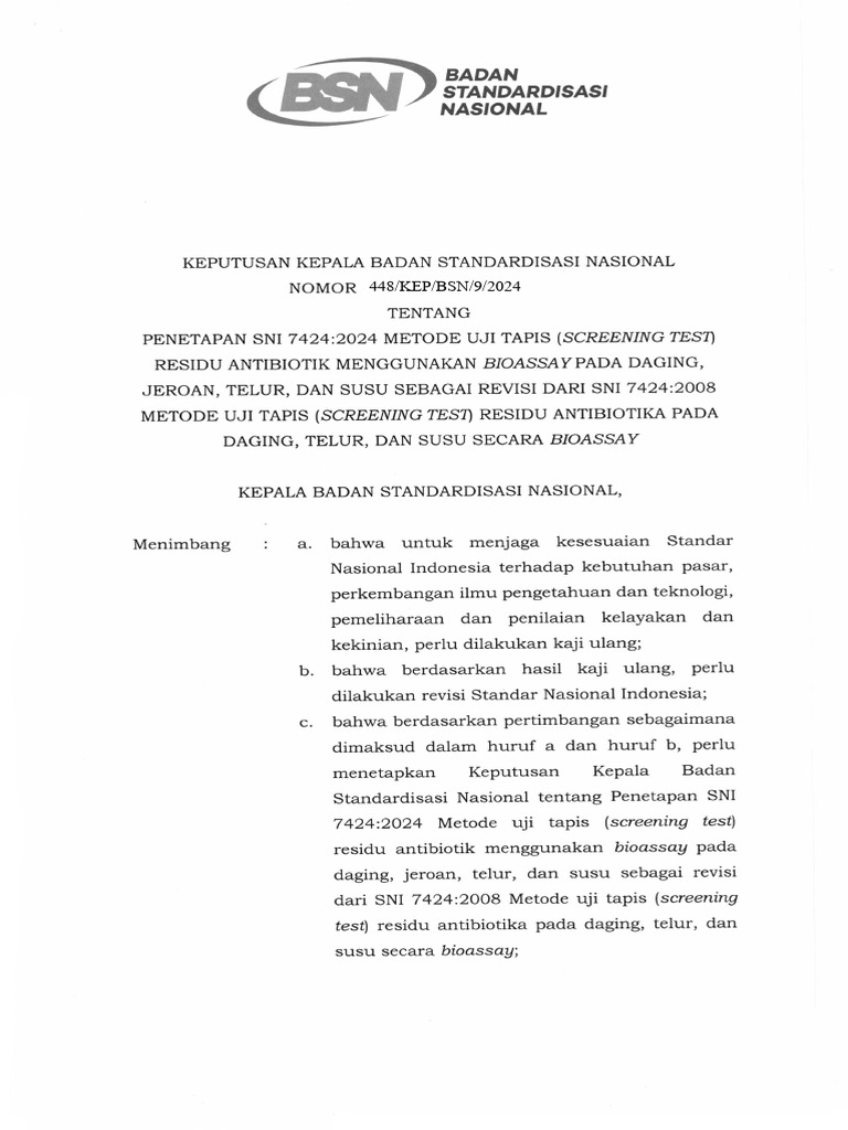 Sni 7424 - 2024 Uji Tapis | PDF | Bisnis | Komputer