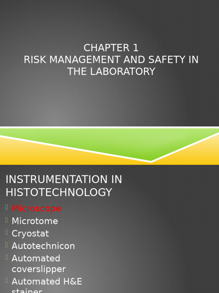 Chapter 1 - Risk Manegement and Safety in The Laboratory | PDF | Histology