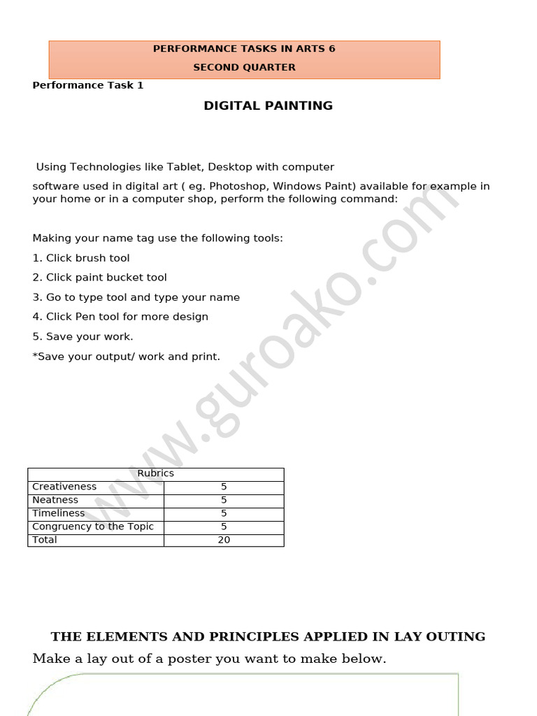 ARTS-6-Q2 Performance Task | PDF | Computing