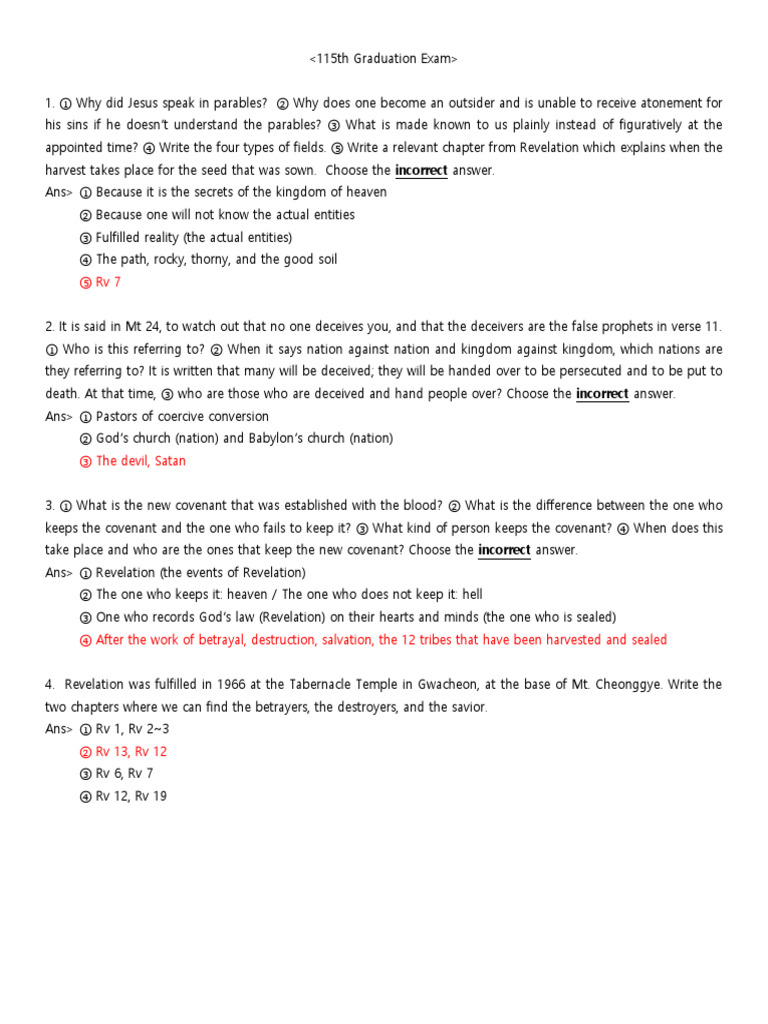 41year - 115th Final Exam For Graduation (80 Questions) - EN | PDF ...