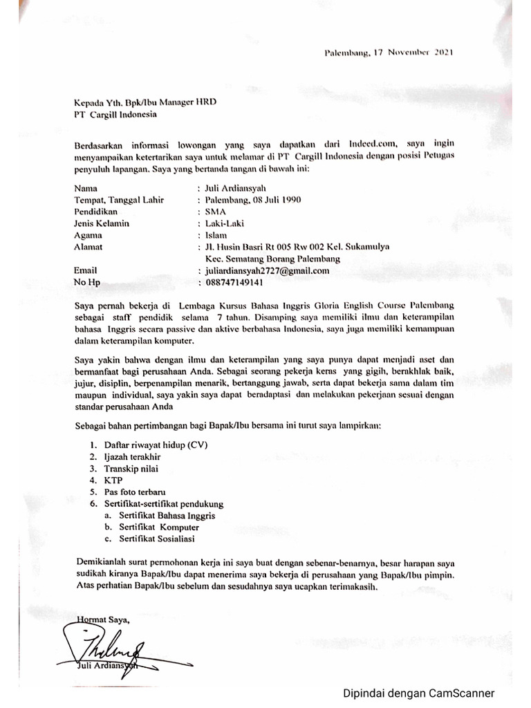 Cover Letter | PDF