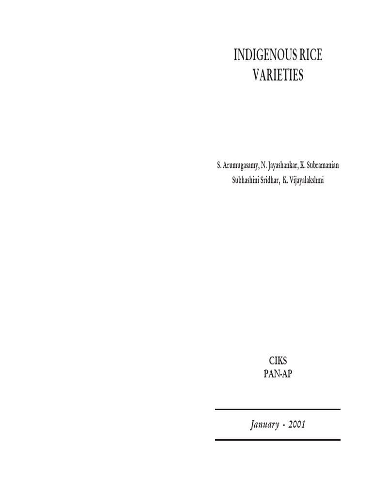 Indigenous Rice Varieties 1 E 1 | PDF | Rice | Tillage