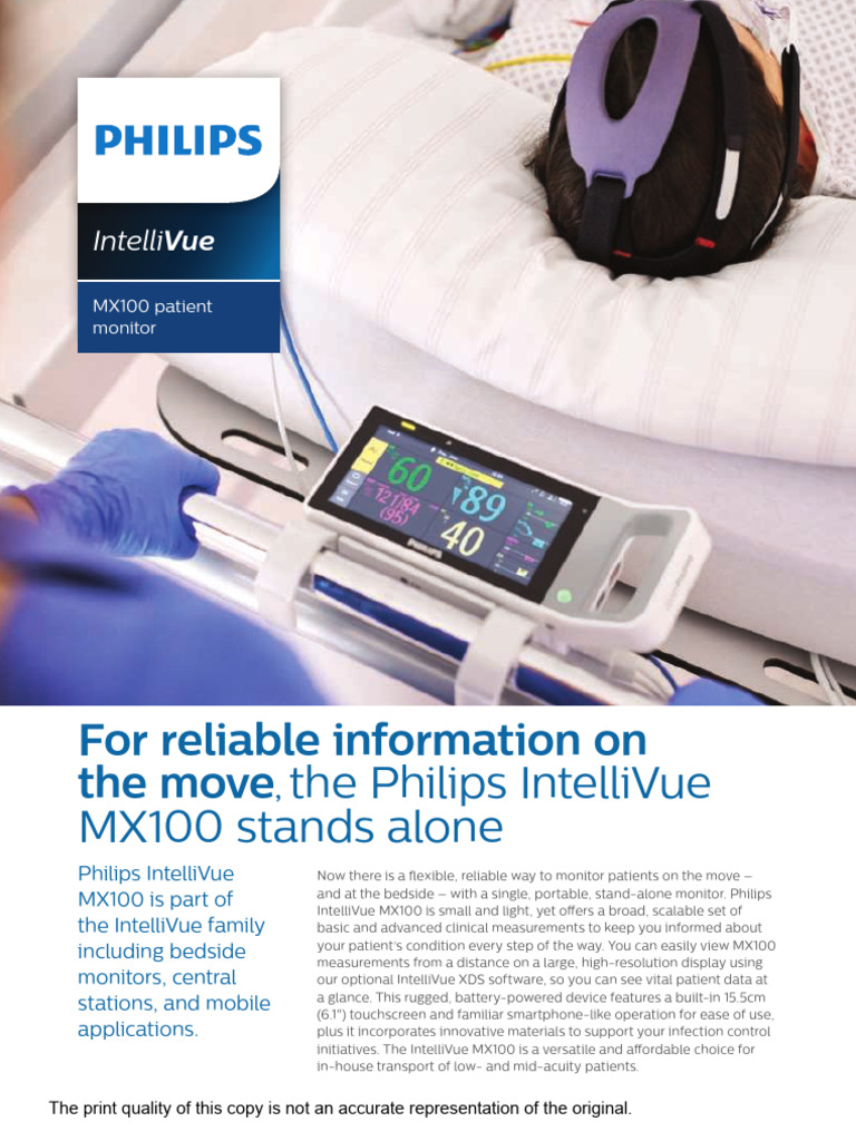 Philips Intellivue mx100 Brochure | PDF | Touchscreen | Electronic Health Record