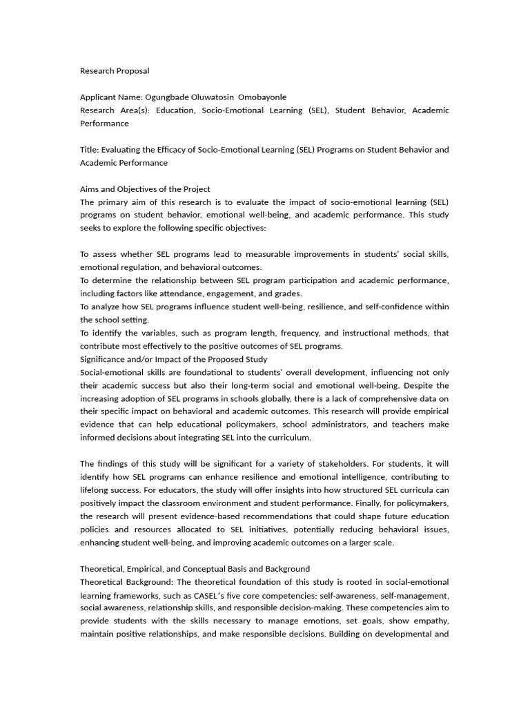 Impact of SEL Programs on Student Outcomes | PDF | Survey Methodology ...