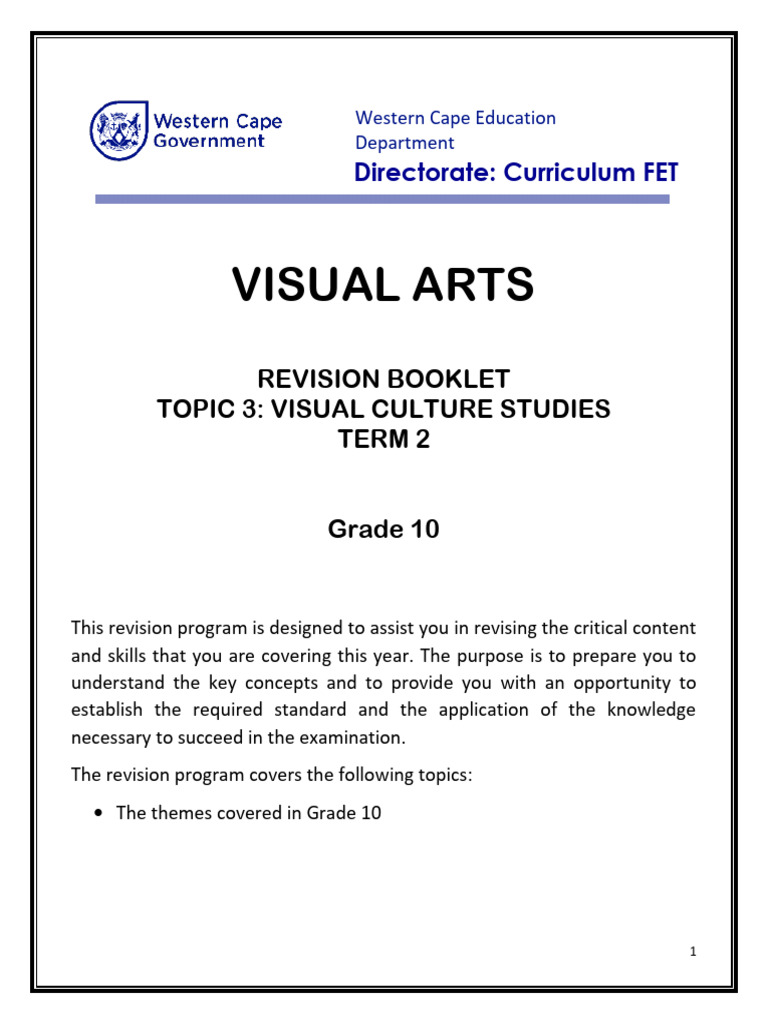 Visual Arts Revision Gr10 T2 | PDF