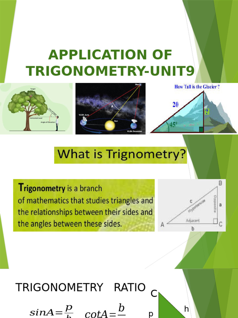 Application of Trigonometry-Unit9 | PDF | Angle | Trigonometry