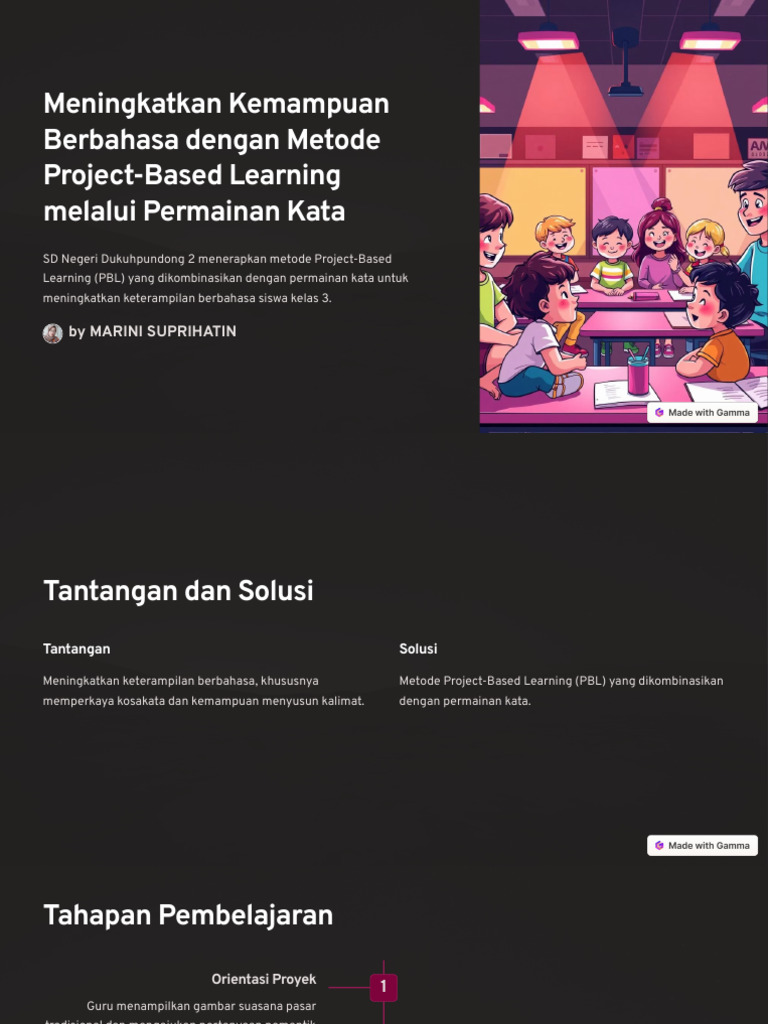 Meningkatkan Kemampuan Berbahasa Dengan Metode Project Based Learning ...