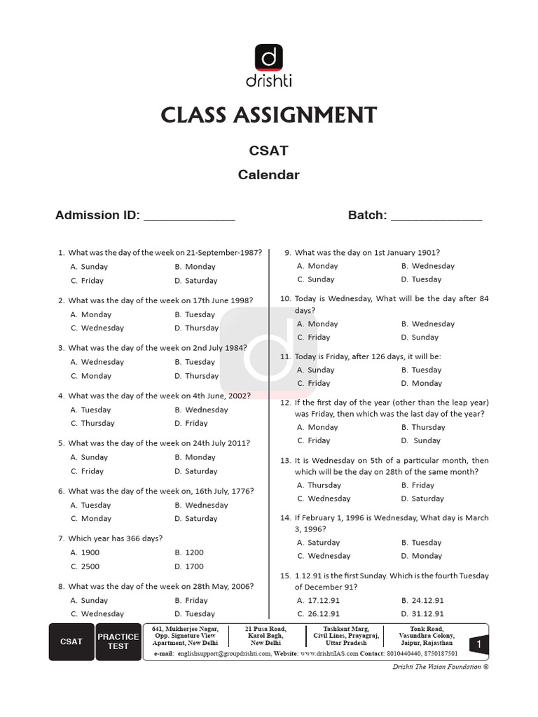 CSAT Practice Test Questions and Answers | PDF
