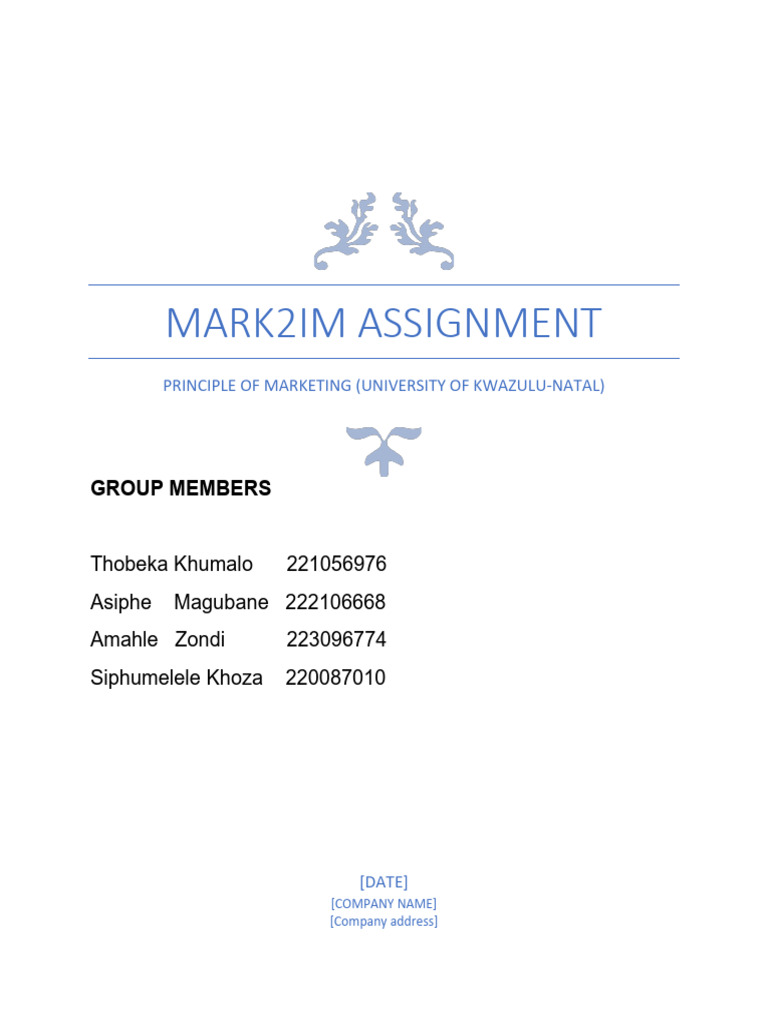 Marketing - Assignment (1) THEEE ORIGINAL TURN | PDF | Marketing | Market Segmentation